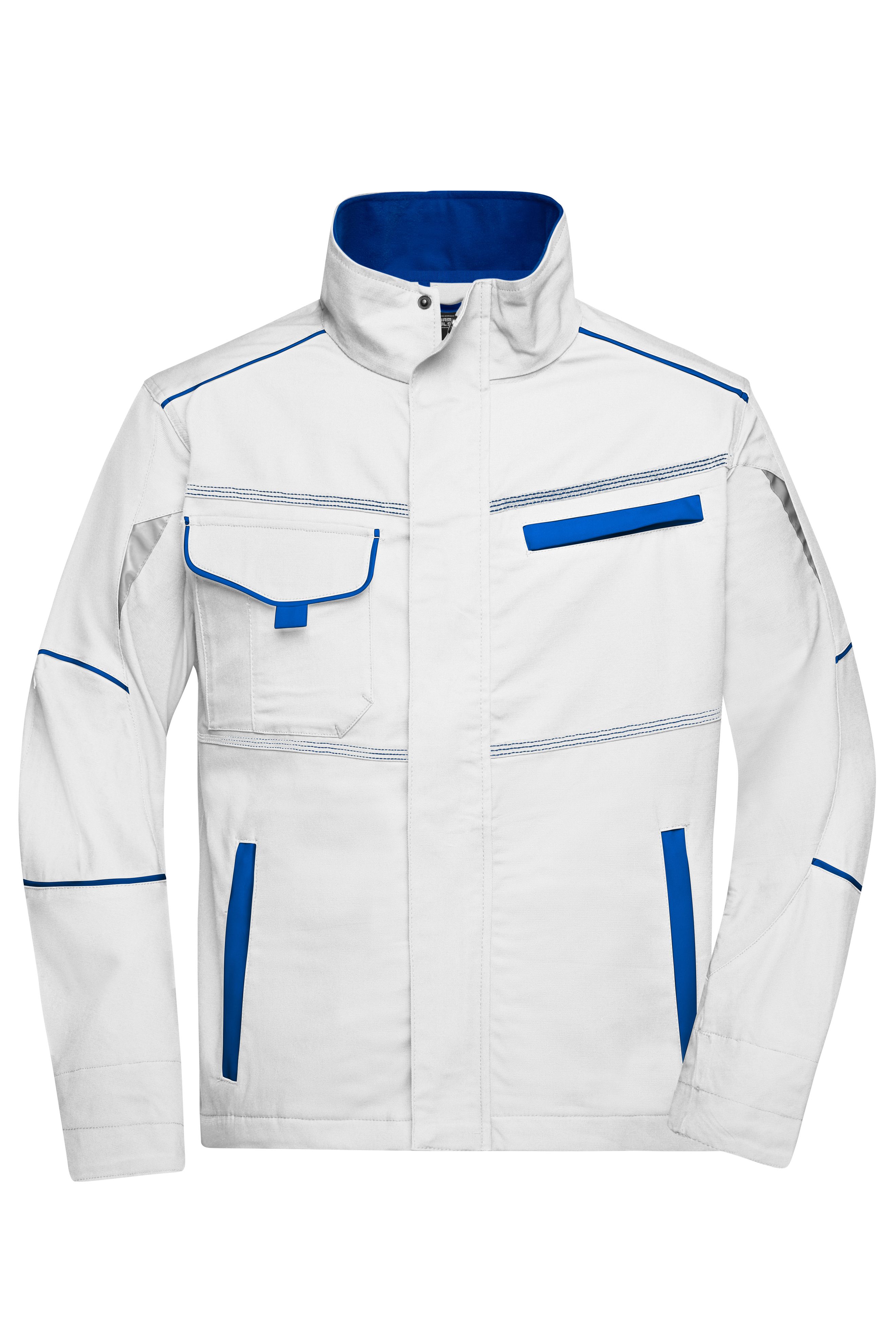 Unisex Workwear Jacket - COLOR - White/royal-Workweartextilien